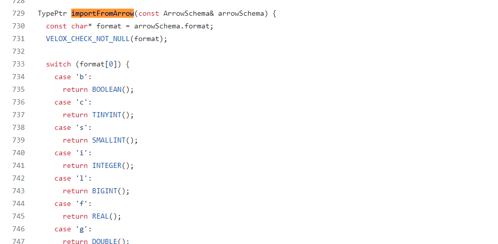 TypePtr to arrow schema transformation support · Issue #3232 ...