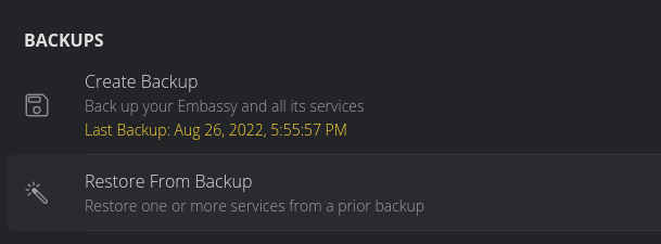 [feat]: Indicate with Green Text when a Backup is "Current" · Issue #1765 · Start9Labs/start-os ...
