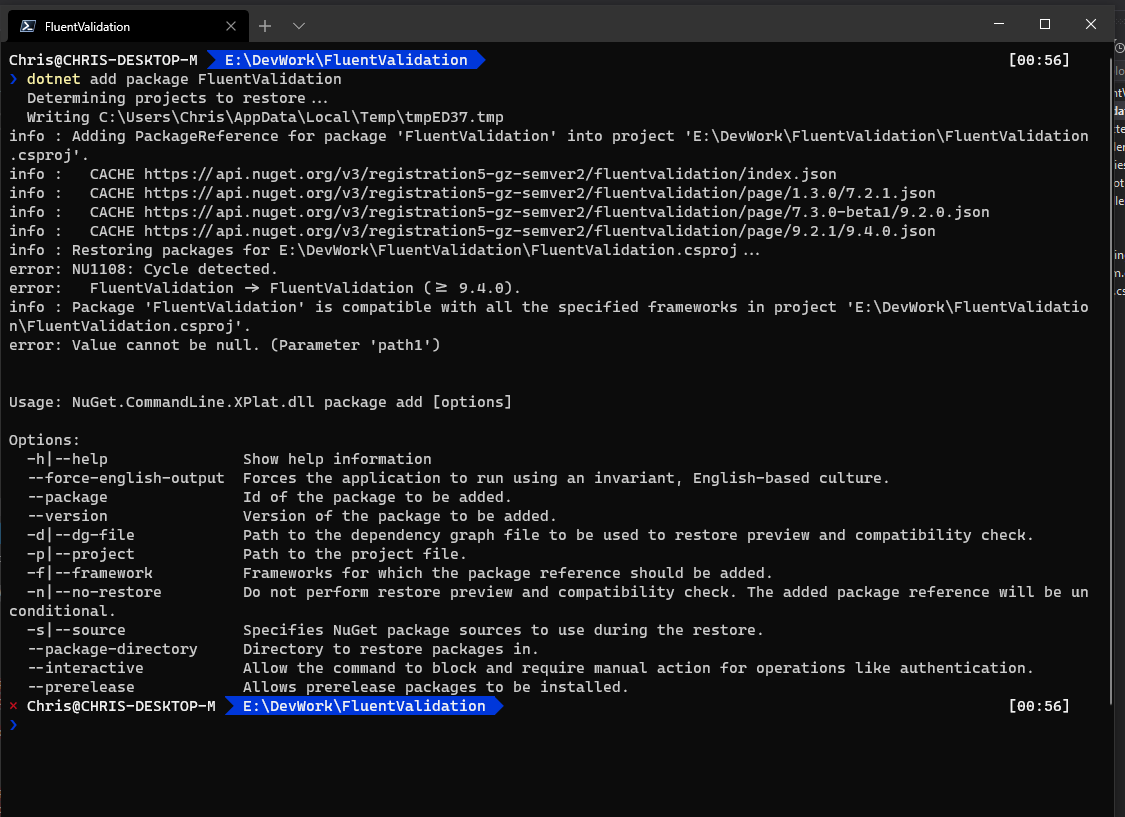 Unable to add FluentValidation to new project targeting .NET Core 3.1 · Issue #1614 ...