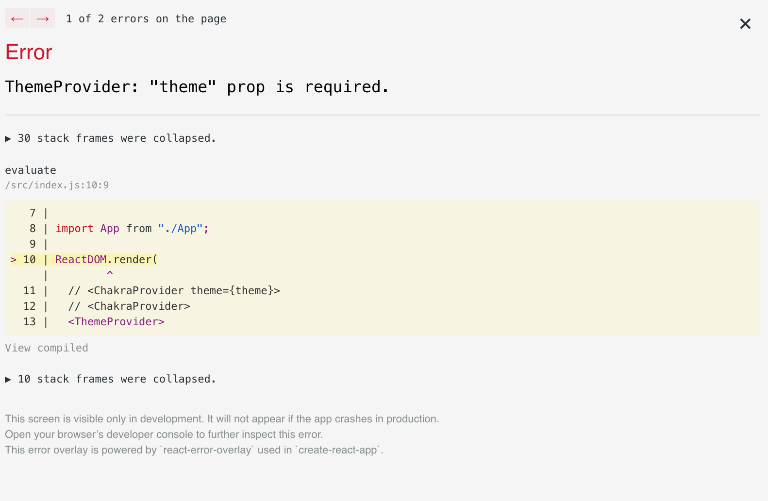 [ChakraProvider] Better theme prop required error message · Issue #1096 · chakra-ui/chakra-ui ...