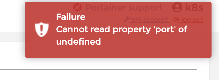 Cannot Read Property Port Of Undefined · Issue 7 · Portainerportainer K8s · Github