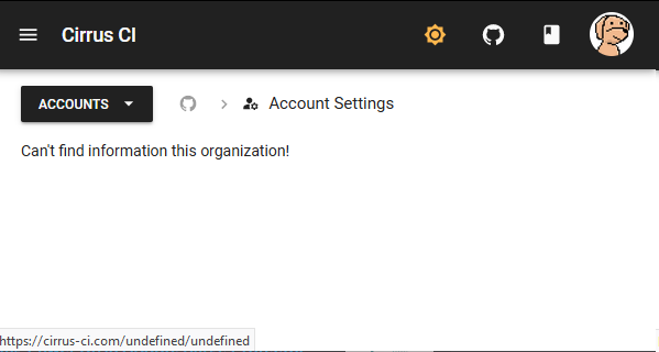 Account Settings Shows Cant Find Information This Organization
