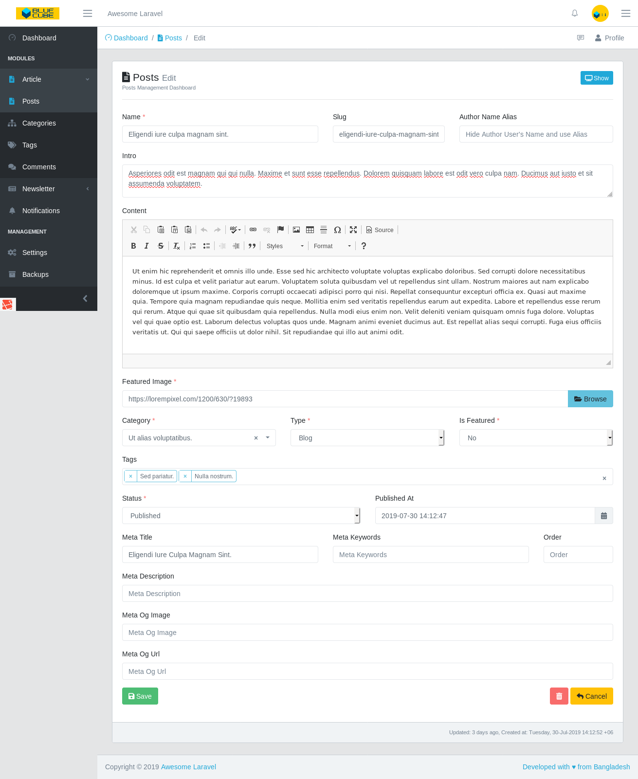 ckeditor Content view error on forms · Issue #152 · nasirkhan/laravel-starter · GitHub