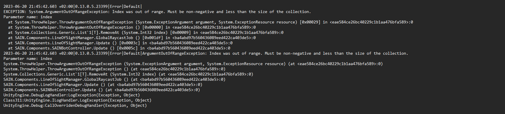 Crashing at second half of raid · Issue #42 · Solarint/SAIN · GitHub