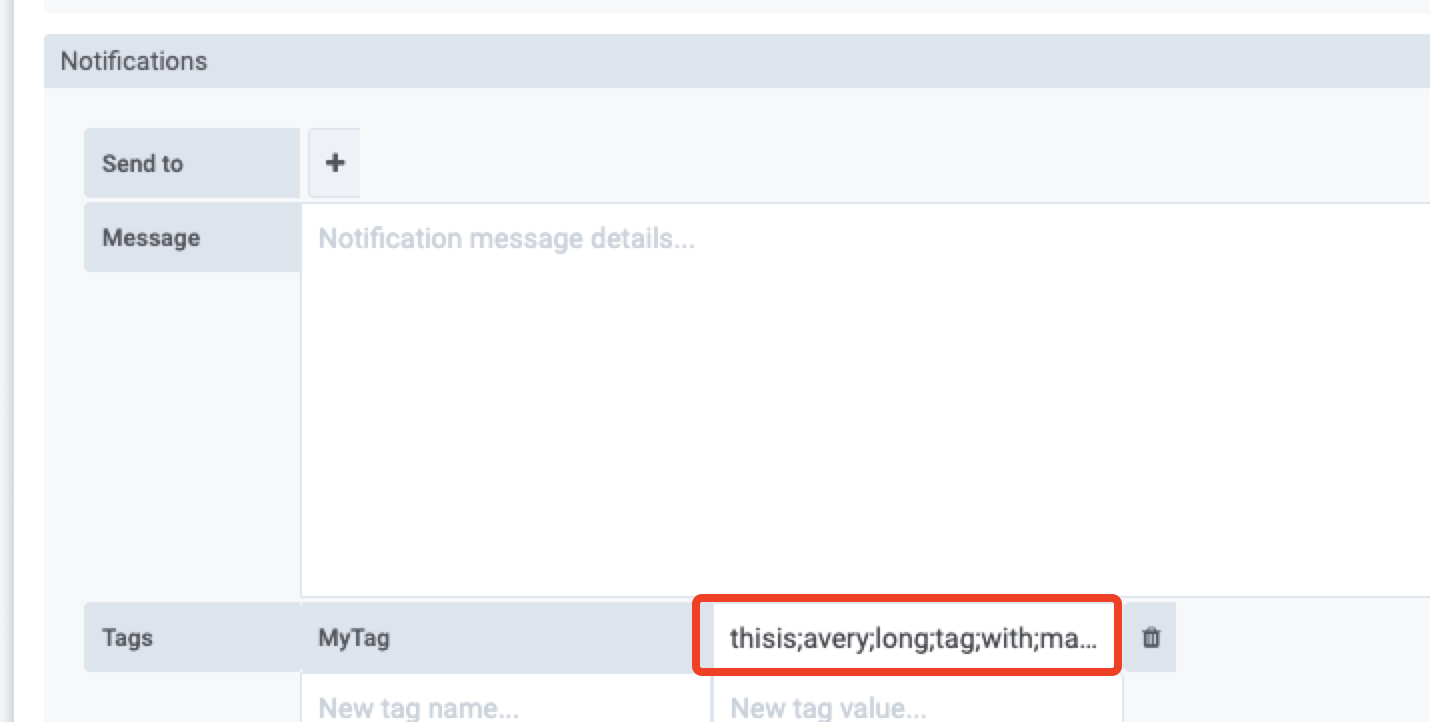 Failed to save dashboard when the alert tag is too long with ";" mark ...