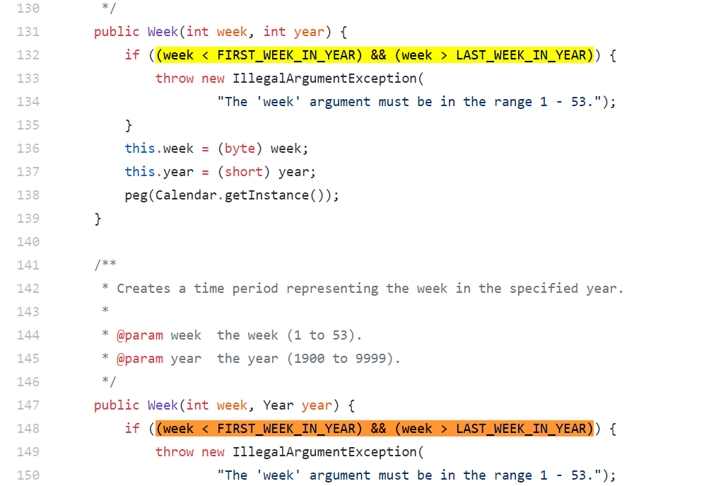 Bug in Week.java · Issue #134 · jfree/jfreechart · GitHub Bug in Week.java · Issue #134 · jfree/jfreechart · GitHub