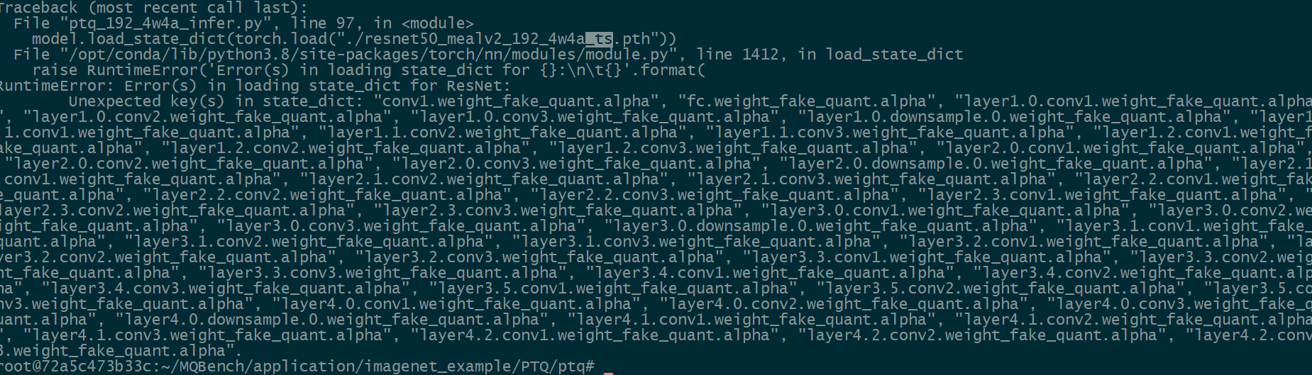 Deploy之前想保存量化的pth模型，torch.save失败 · Issue #138 · ModelTC/MQBench · GitHub