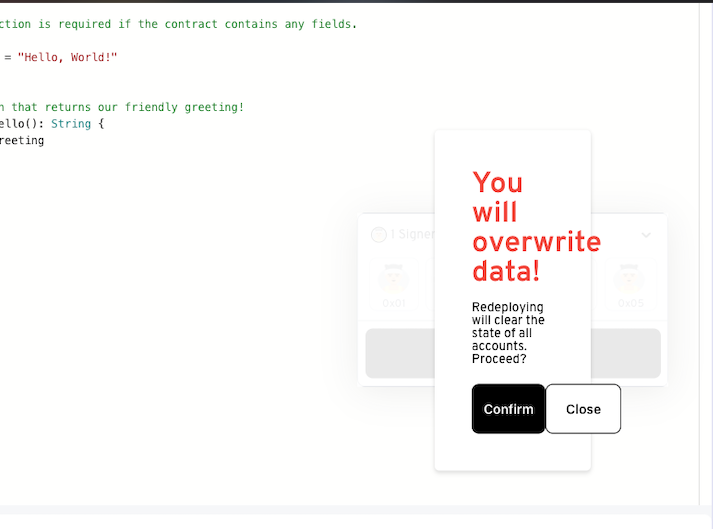 Redeploy Modal Pop Up Inside Signer Panel · Issue 536 · Onflow Flow Playground · Github