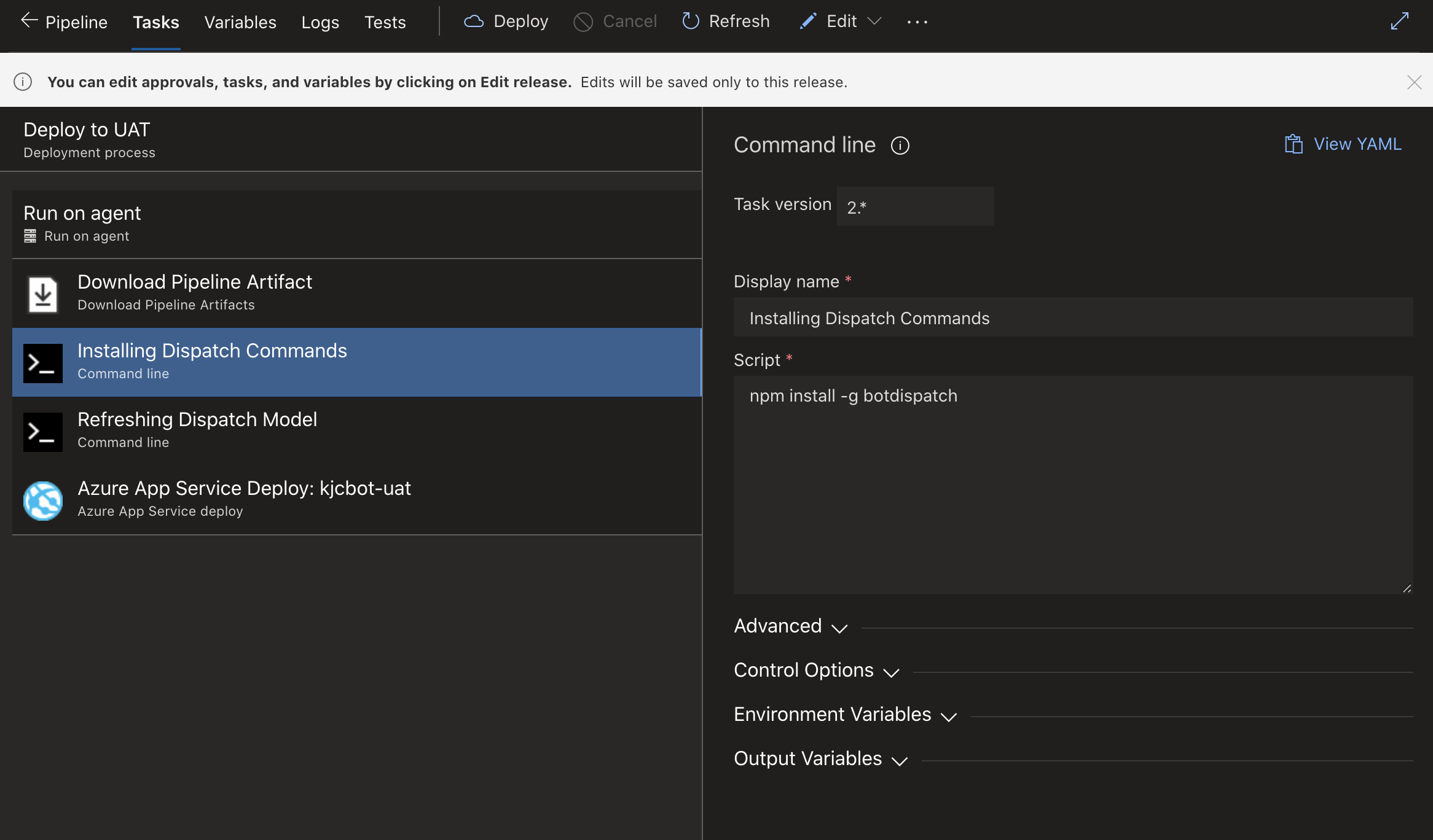 Dispatch refresh isnt working in Azure Pipelines for me · Issue #1437 · microsoft/botbuilder ...