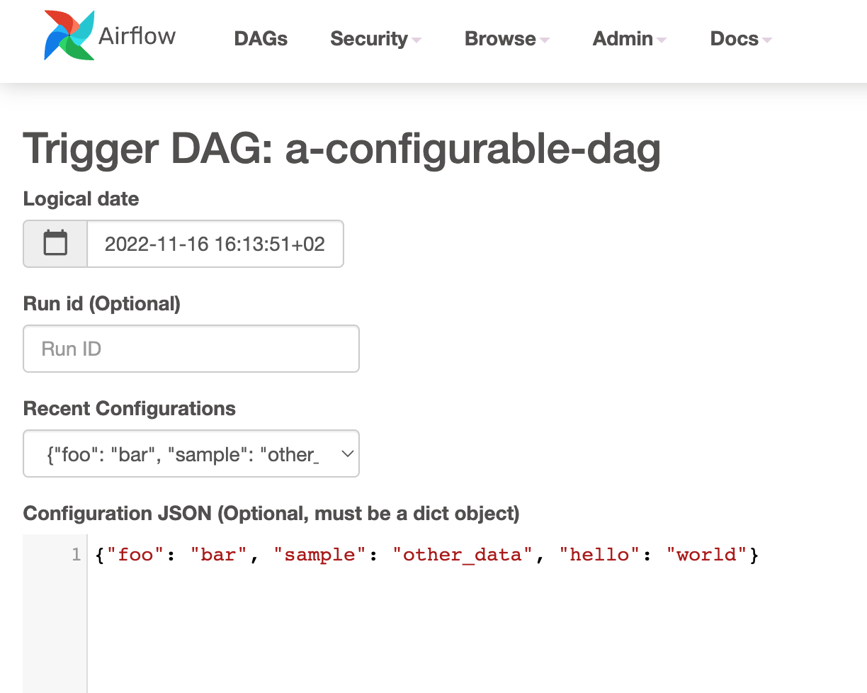 Re-use recent DagRun JSON-configurations · Issue #27714 · apache ...