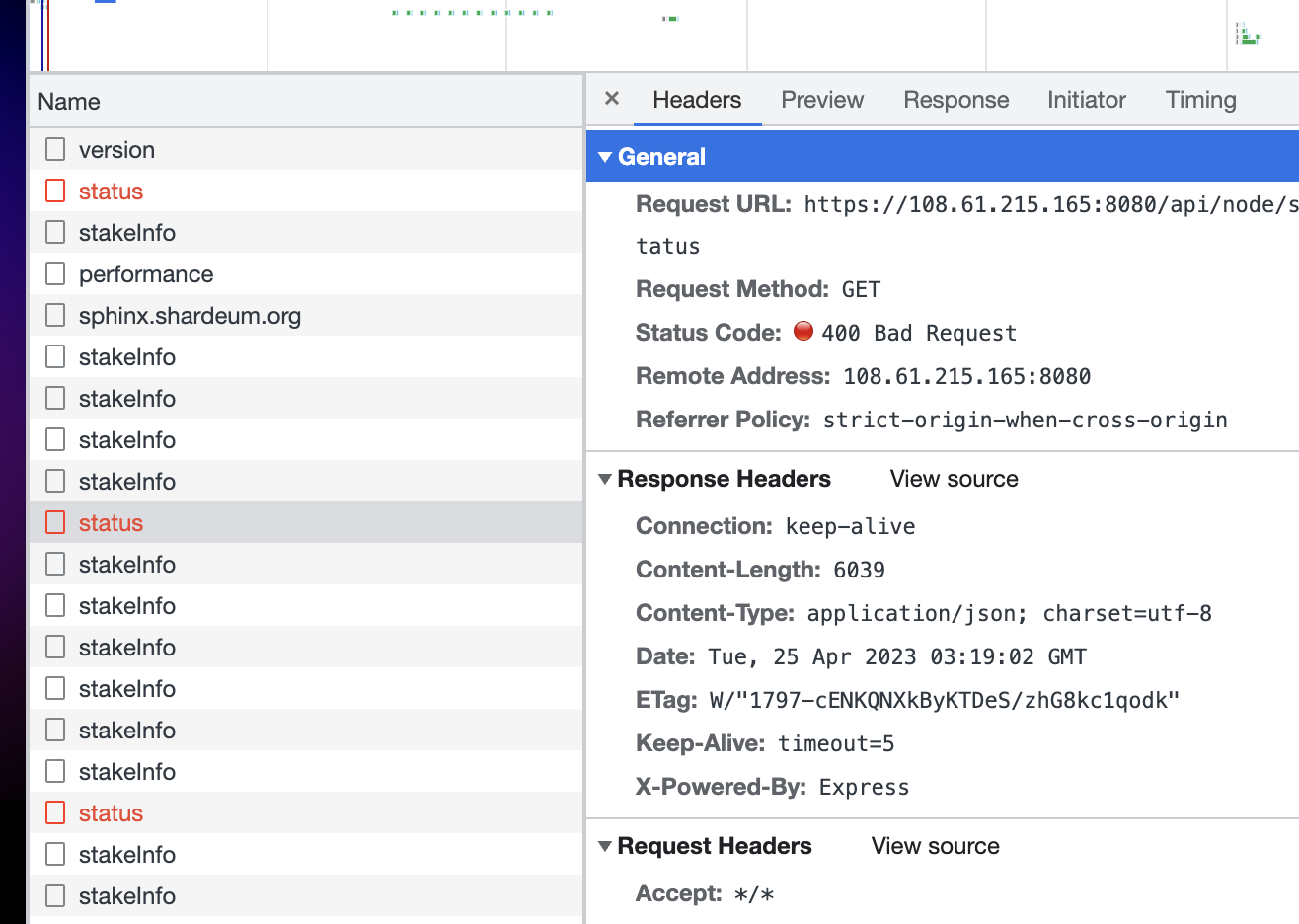 Validator GUI Status api failing for latest client? · Issue #356 ...