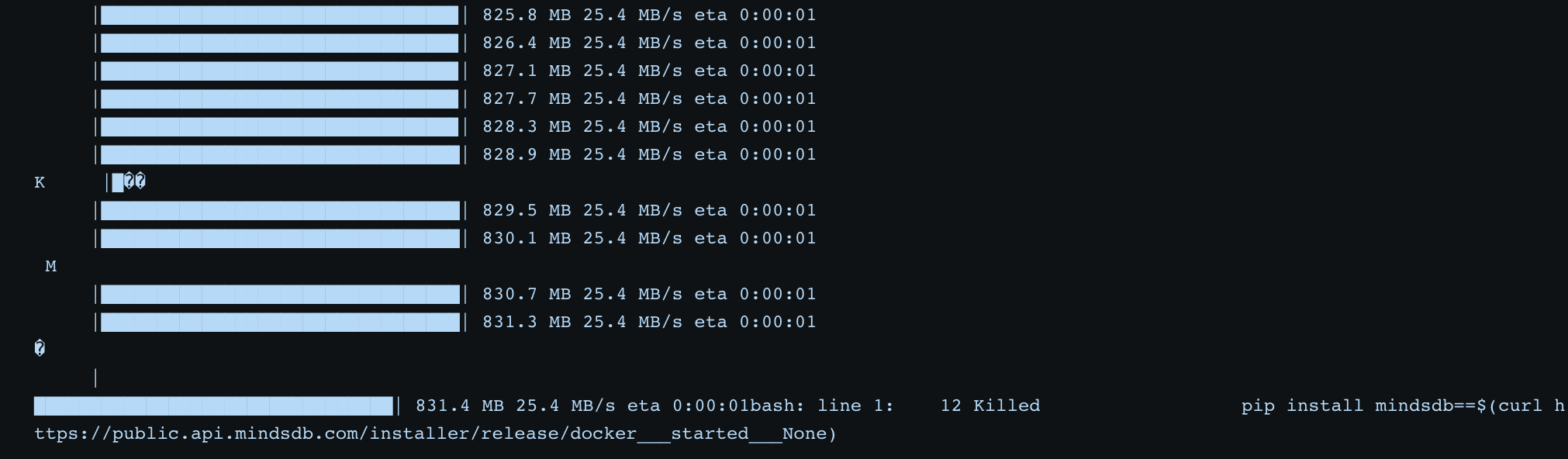 [Bug]: Docker container - Killed pip install mindsdb · Issue #1673 · mindsdb/mindsdb · GitHub