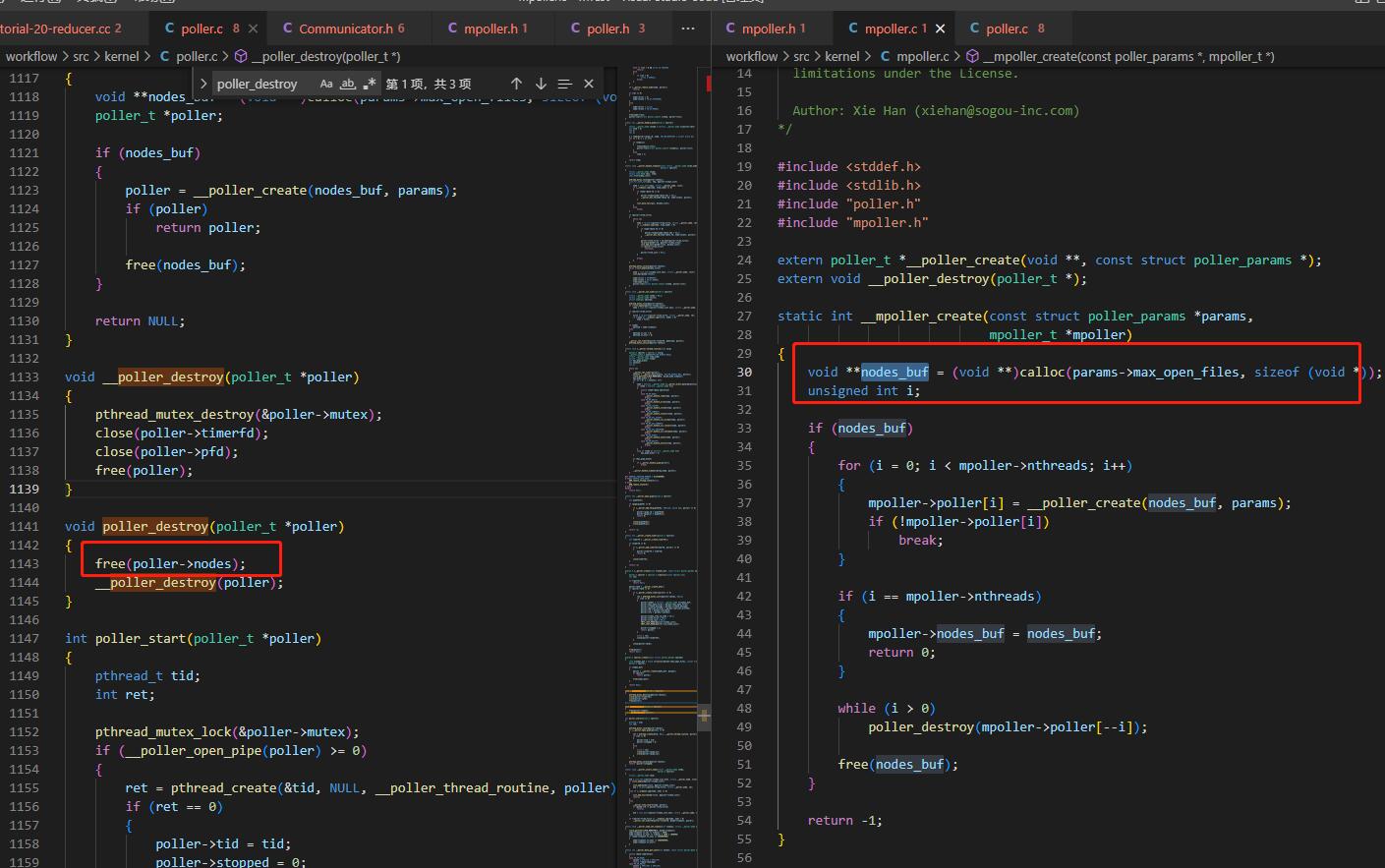 请问下，__mpoller_create 这里的nodes_buf 貌似用poller_destroy 函数多次调用会导致double ...