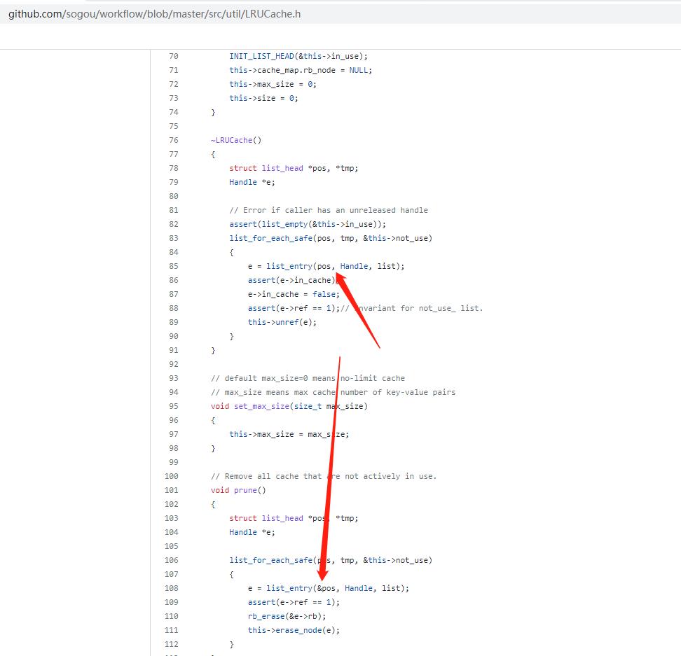 请问下，LRUCache.h 这里两个list_entry 看起来好像 prune 多了个取指针符号的,不知道有没有问题呢 · Issue #1023 · sogou/workflow ...