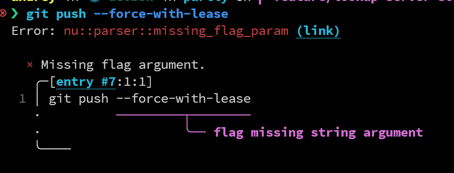 `git Push Force With Lease` Fails In Nushell · Issue 6644 · Nushell Nushell · Github