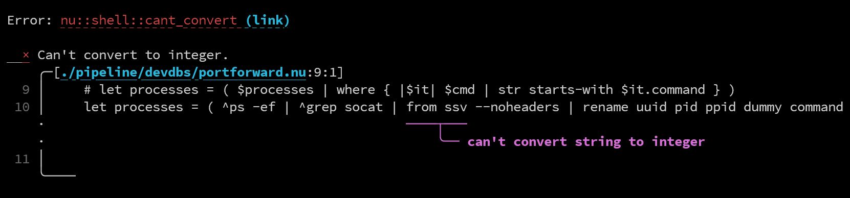 misleading error at 'from ssv' raising 'can not convert string to integer' · Issue #6830 ...