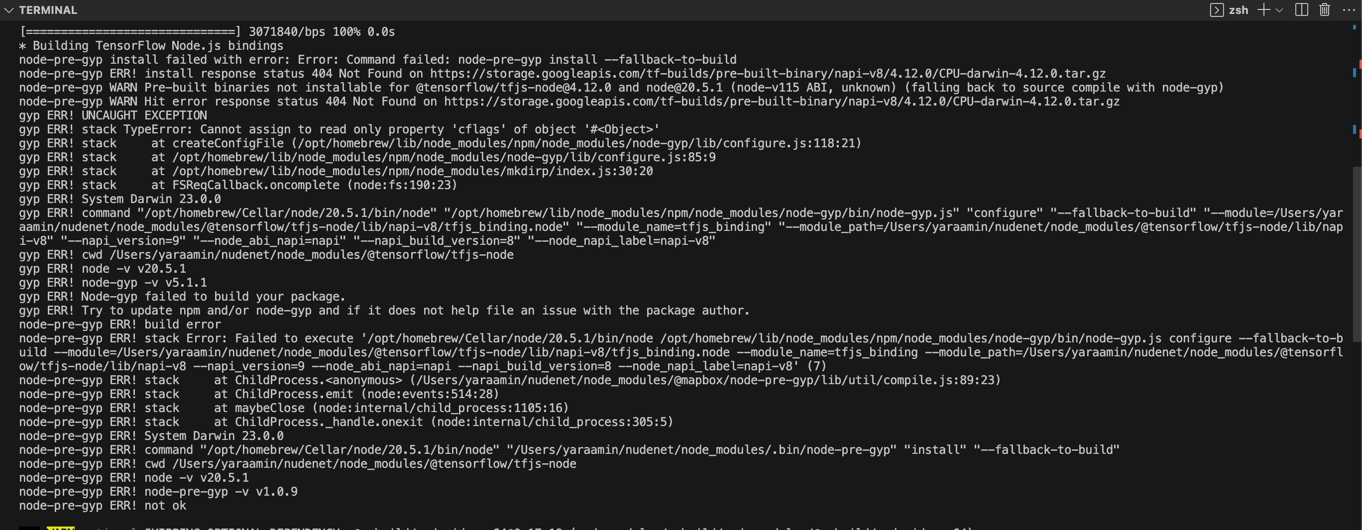 'npm install' error · Issue #12 · vladmandic/nudenet · GitHub