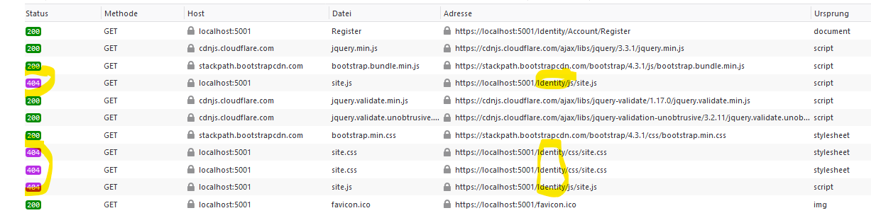 [blazor-server] In a Blazor App with Authentication, the static files from ~/Identity/... are ...