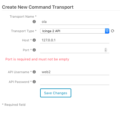 Can't create resources and command transports which require a port ...