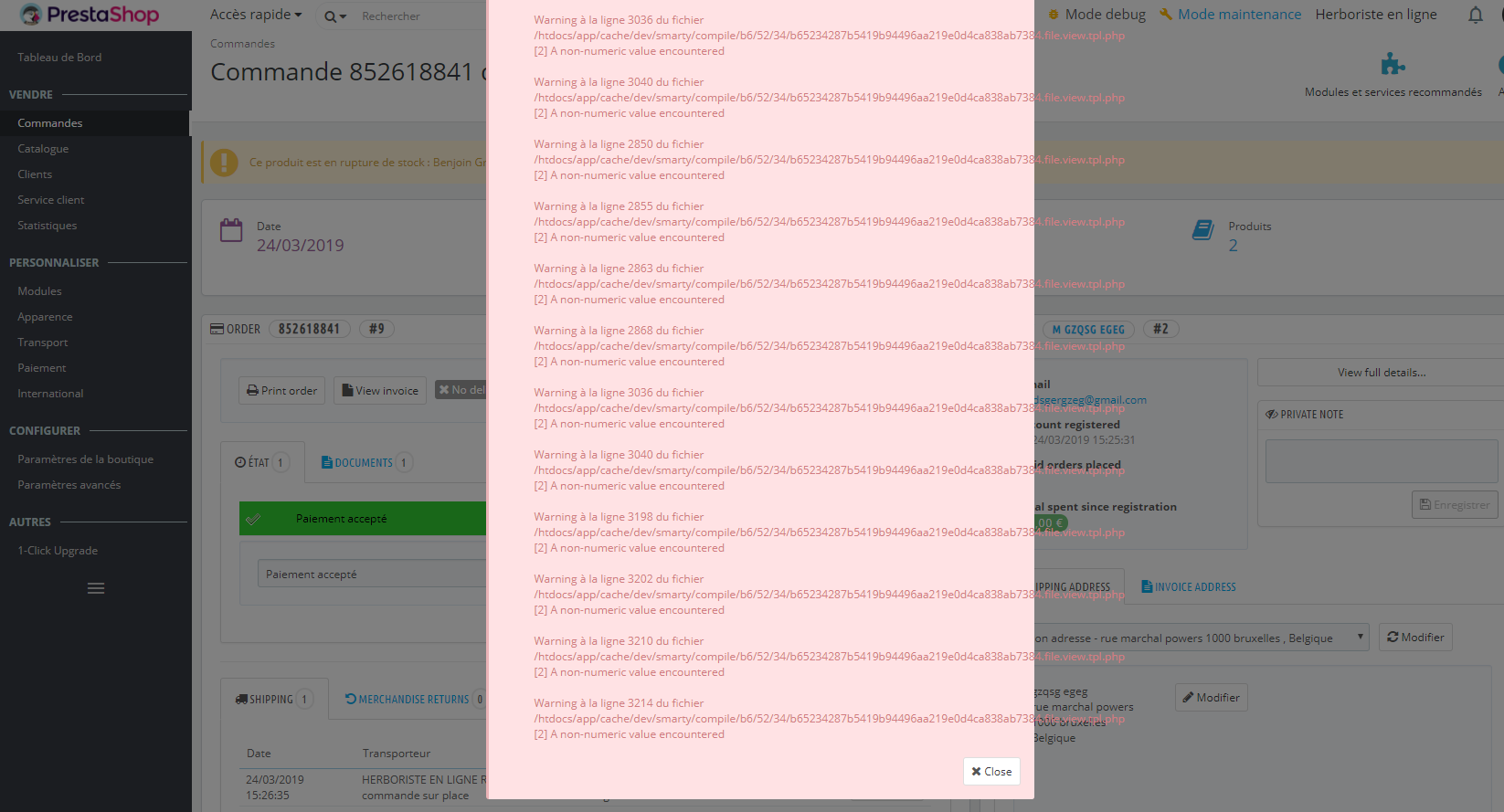 bug change state back-office commands prestashop 1.7.3 · Issue #13030 · PrestaShop/PrestaShop ...