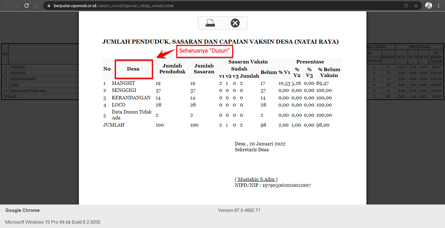 [PREMIUM] Bug/error: Salah penyebutan "Dusun" pada laporan rekap vaksin · Issue #4745 · OpenSID ...