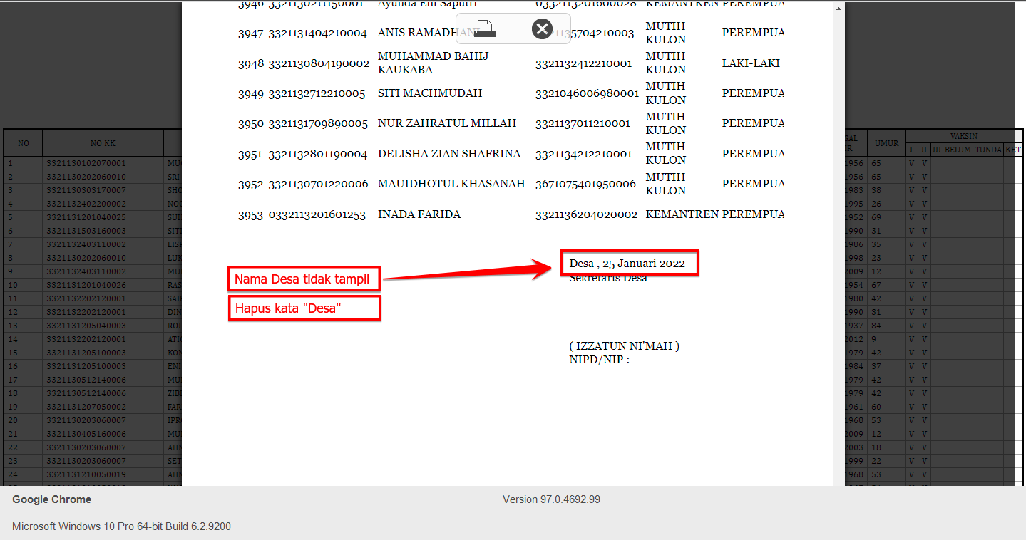 [PREMIUM] Bug/error: Nama desa tidak tampil pada cetak laporan vaksin ...