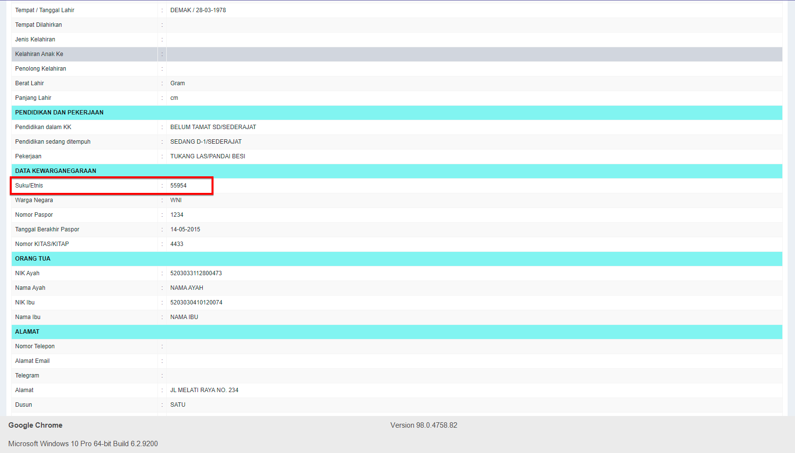 [PREMIUM] Bug/error: Tag ID terimpor di bagian suku/etnis saat melakukan impor data penduduk ...