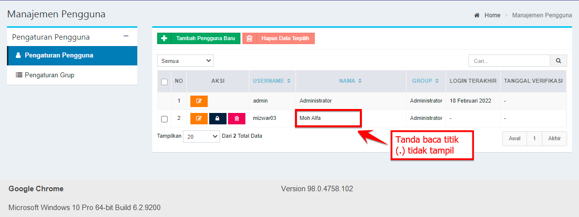 [PREMIUM] Bug/error: Tanda baca titik, petik satu, dan koma pada nama ...