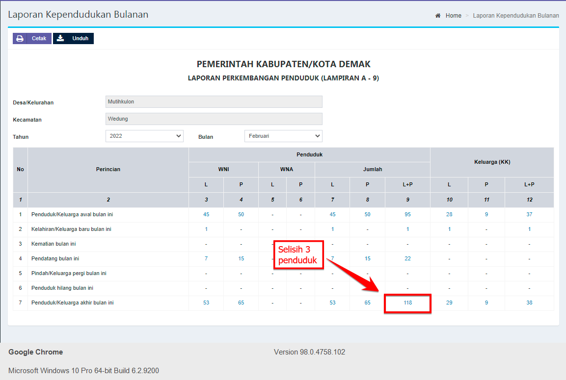 [PREMIUM] Bug/error: Penduduk dengan status "tidak valid" terhitung dalam laporan bulanan ...