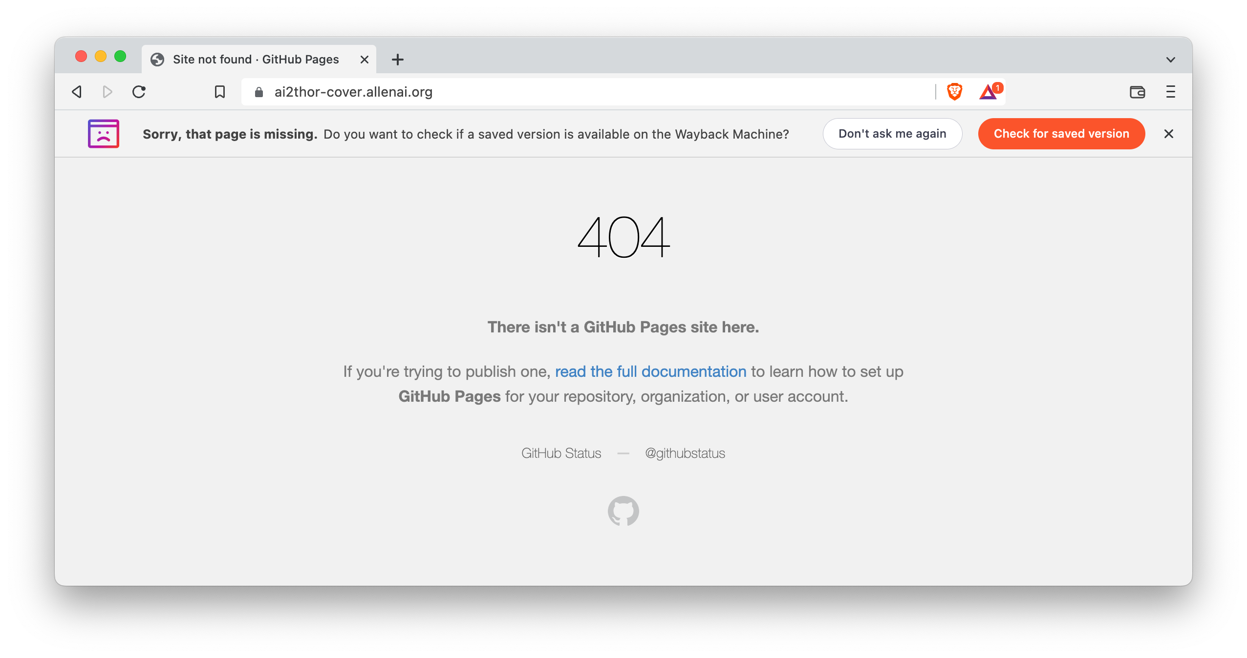 https://ai2thor-cover.allenai.org points to missing GitHub pages · Issue #1064 · allenai/ai2thor ...