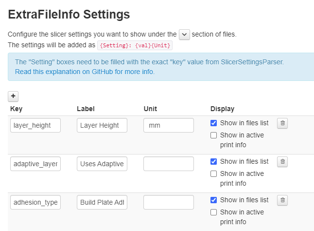 GitHub - larsjuhw/OctoPrint-ExtraFileInfo: OctoPrint Plugin that adds slicer settings to a file ...