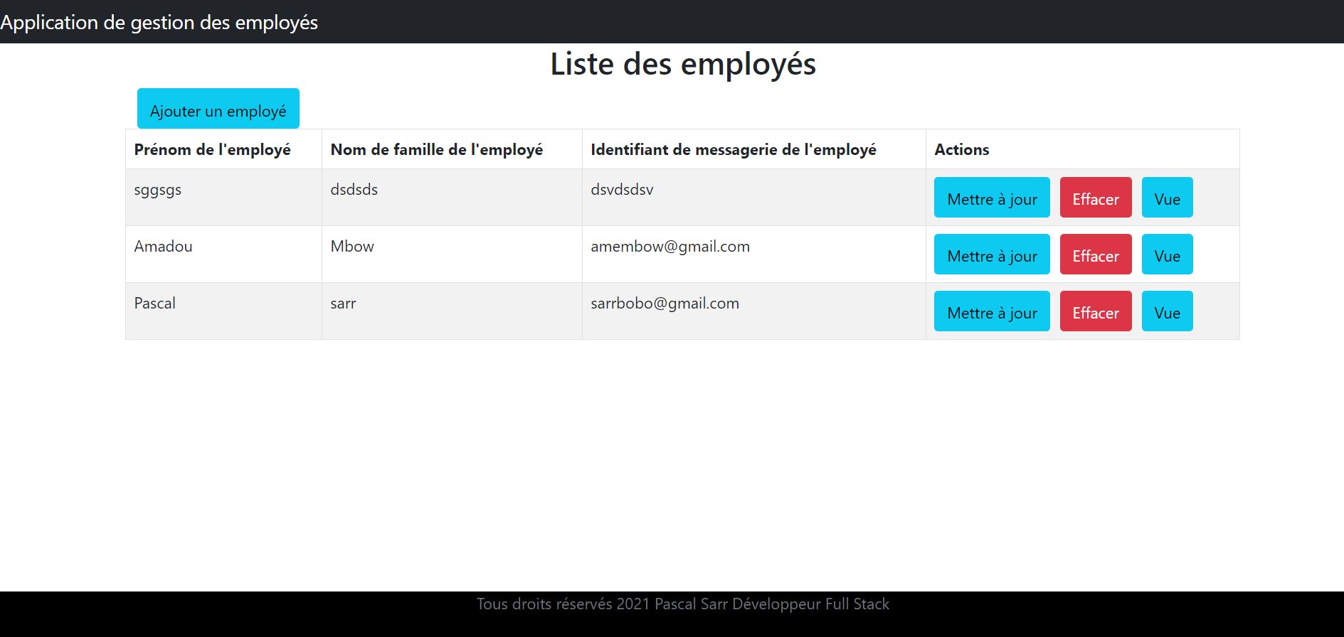 GitHub - pascalsarr/Spring: Mini Appli Gestion employé société Front ...