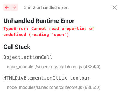 toolbar buttons throw error when using custom plugins · Issue #274 · mkhstar/suneditor-react ...
