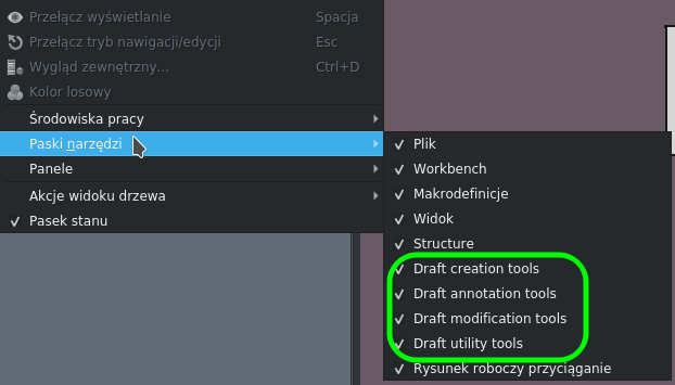 Draft → Main Menu View Toolbars · Issue 35 · Freecad Freecad Translations · Github