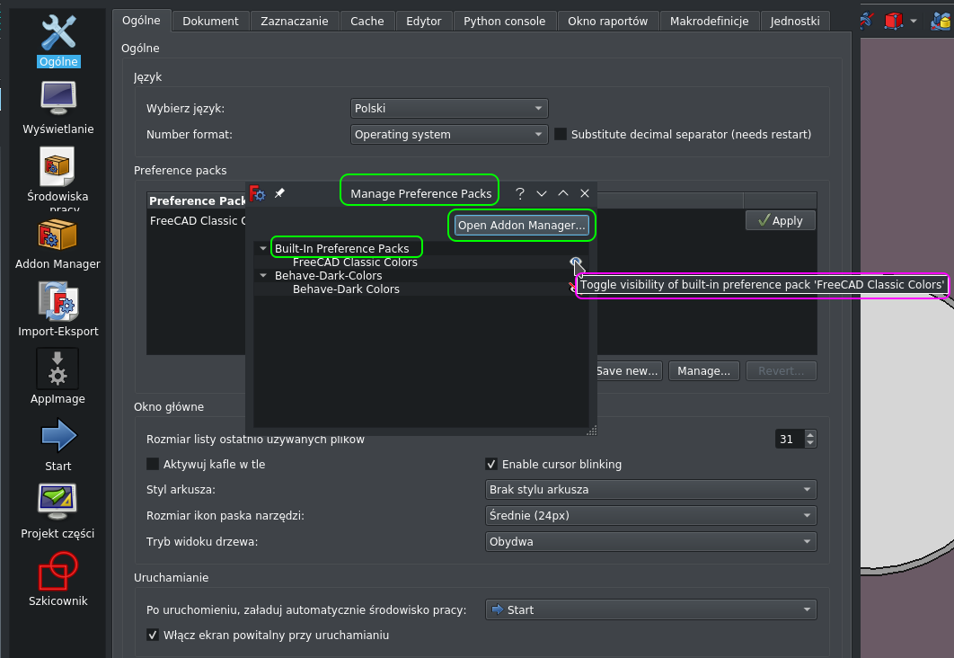 FreeCAD → Edit → Preferences ... → General / Preference packs / Manage... · Issue #113 · FreeCAD ...