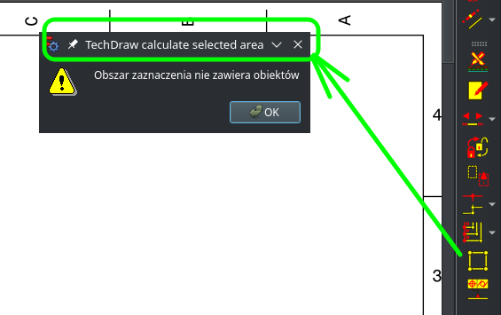 TechDraw → TechDraw Attributes (toolbar) → Calculate the area of ...