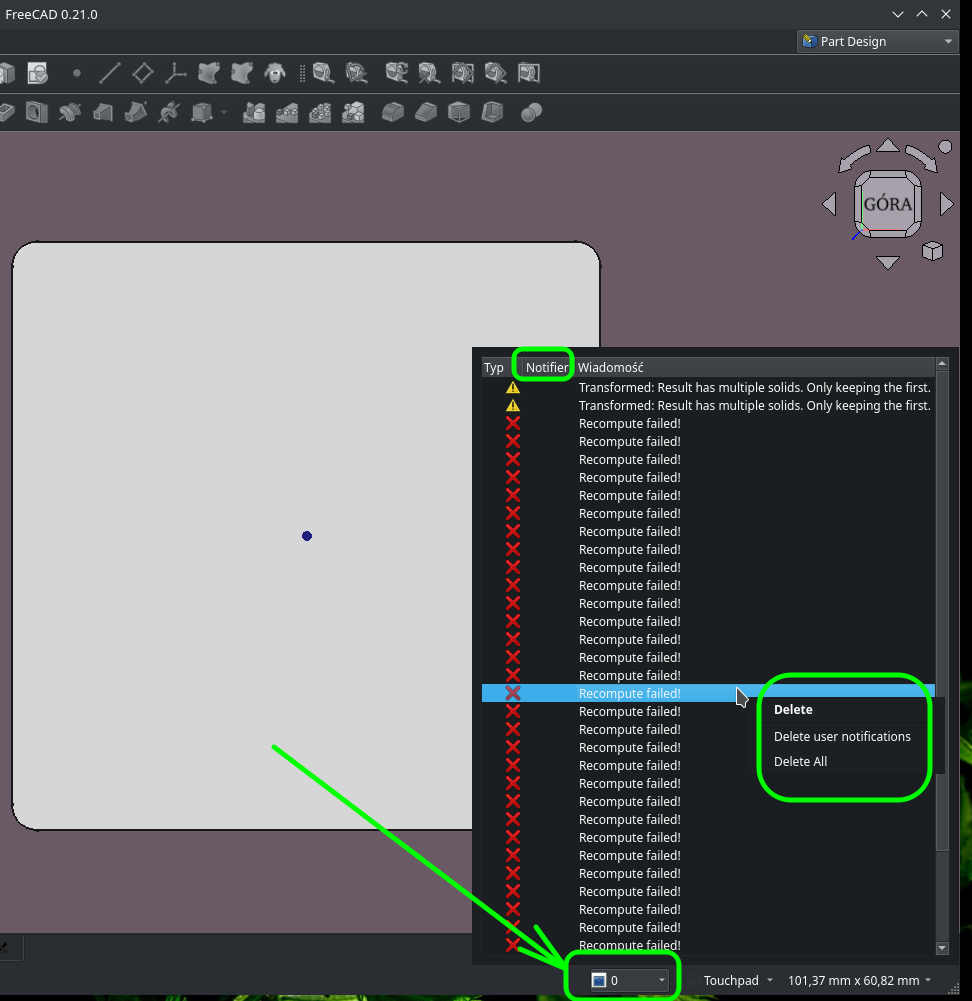 FreeCAD → Status bar → User Notifications (Notification Area) · Issue #249 · FreeCAD/FreeCAD ...