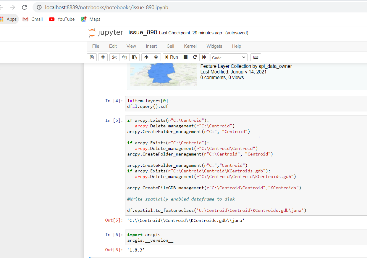 ArcPro 2.7 failing to execute sdf.spatial.to_featureclass() · Issue #890 · Esri/arcgis-python ...