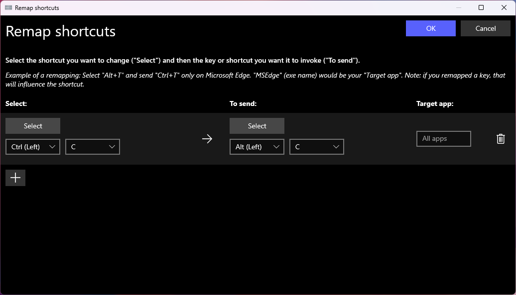 [Keyboard Manager] The shortcuts editor's title bar does not display correctly in dark mode ...