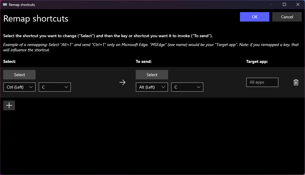 [Keyboard Manager] The shortcuts editor's title bar does not display correctly in dark mode ...