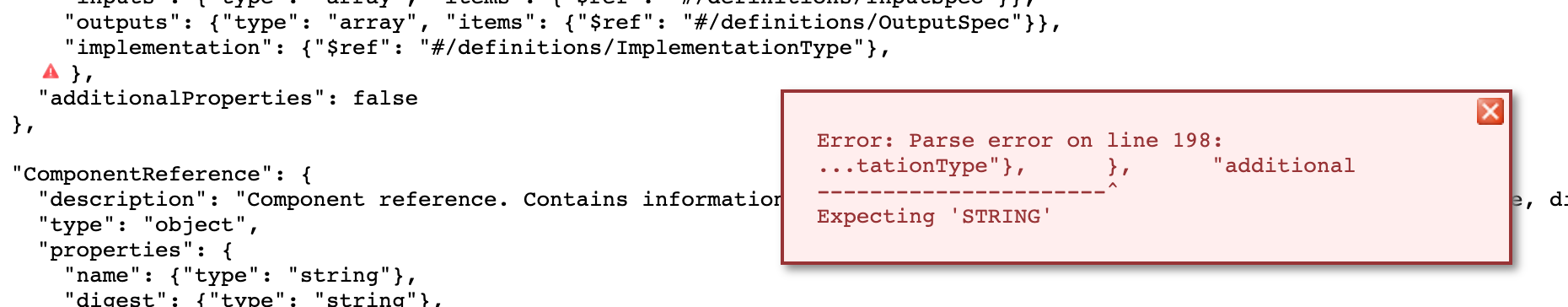 "Document must be valid OpenAPI 3.0.0 definition" for schema which is valid according to openapi ...