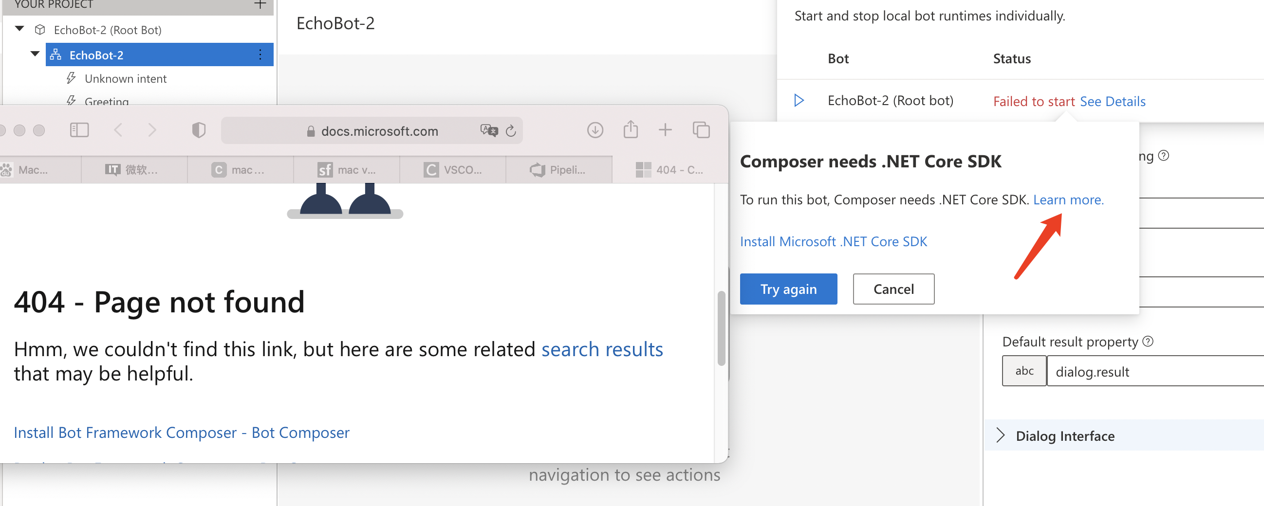 page not found when click learn more for .net core install · Issue #5273 · microsoft ...