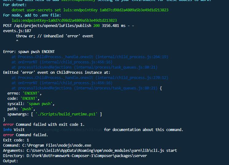 Composer Crashed After Clicking Start Bot Button · Issue 1855