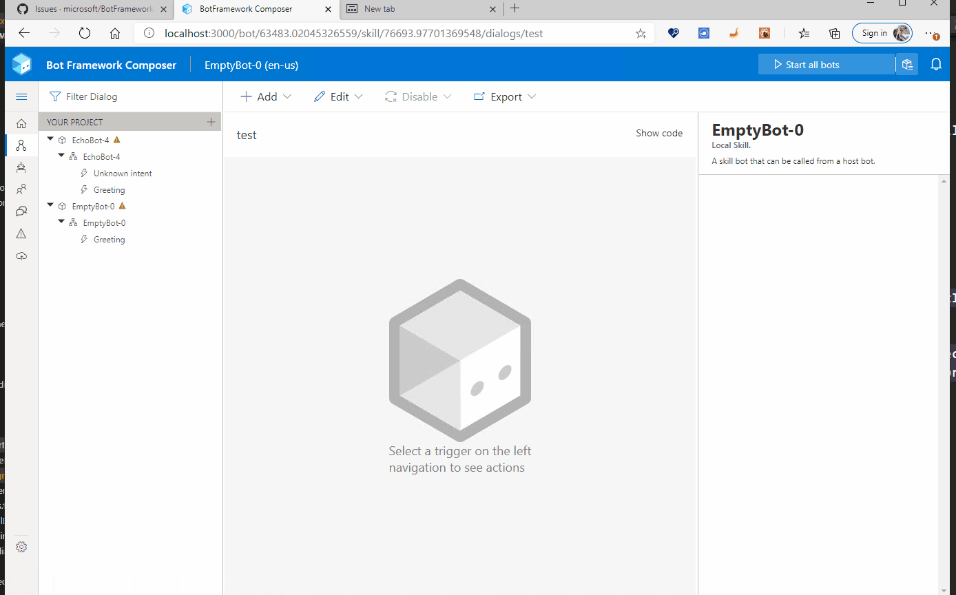 Create Dialog Will Show Alert · Issue 4821 · Microsoftbotframework Composer · Github