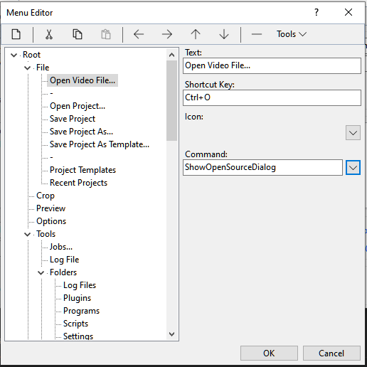 Add "open single file" command to the menu editor (shortcut to open single file) · Issue #275 ...