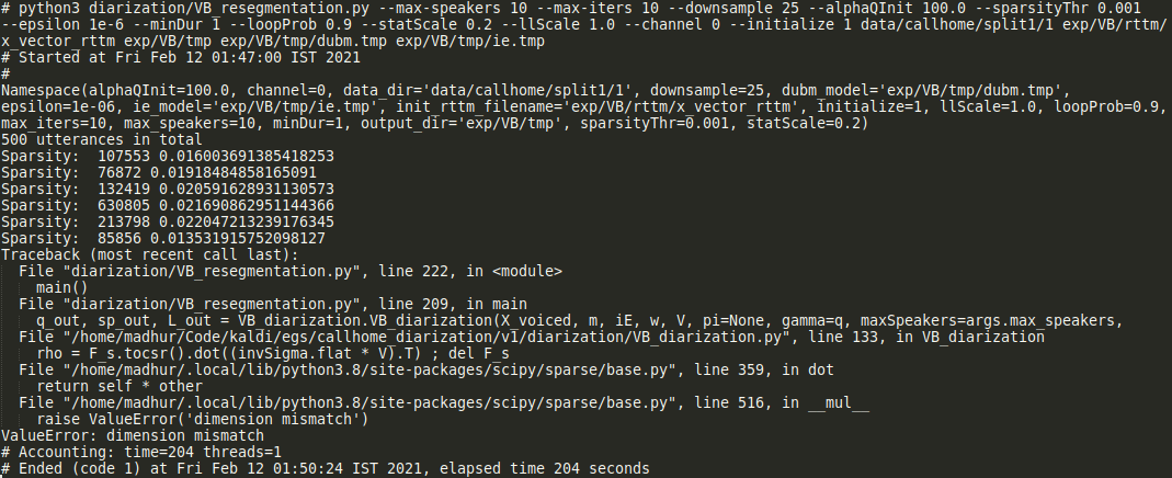 VB resegmentation gives dimension mismatch error due to improper use of ...