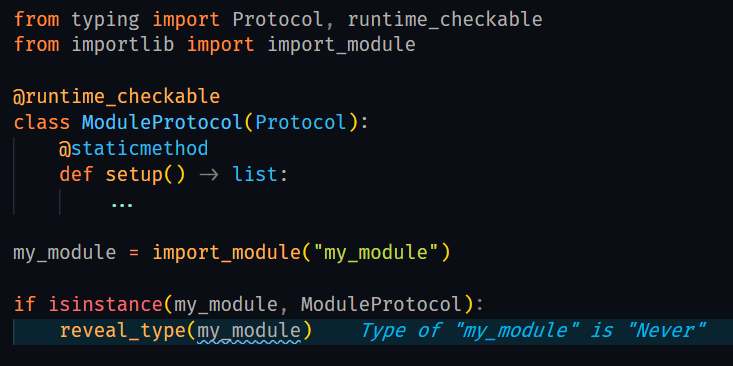 Protocols with runtime_checkable and modules are not correctly typed · Issue #1902 · microsoft ...