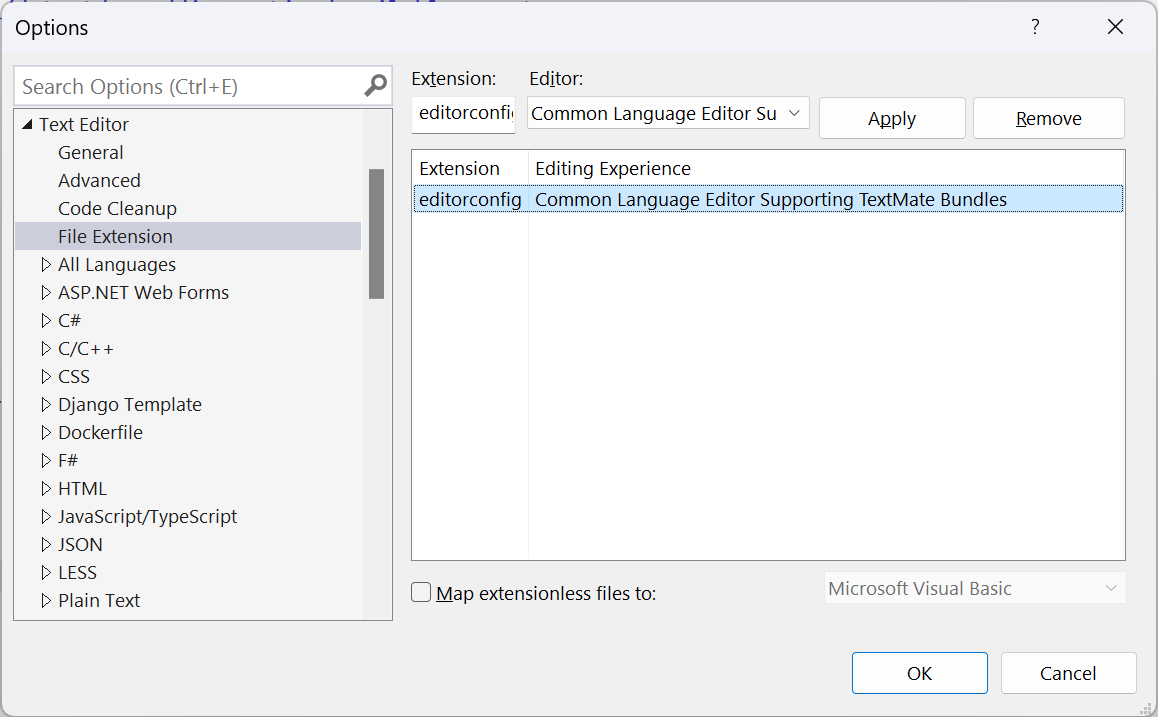 Create An Option In The New Editorconfig Ui To Toggle Between The Text