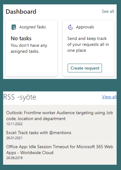 RSS Reader layout modernization: title, view all -link and color on dark backgrounds · Issue ...