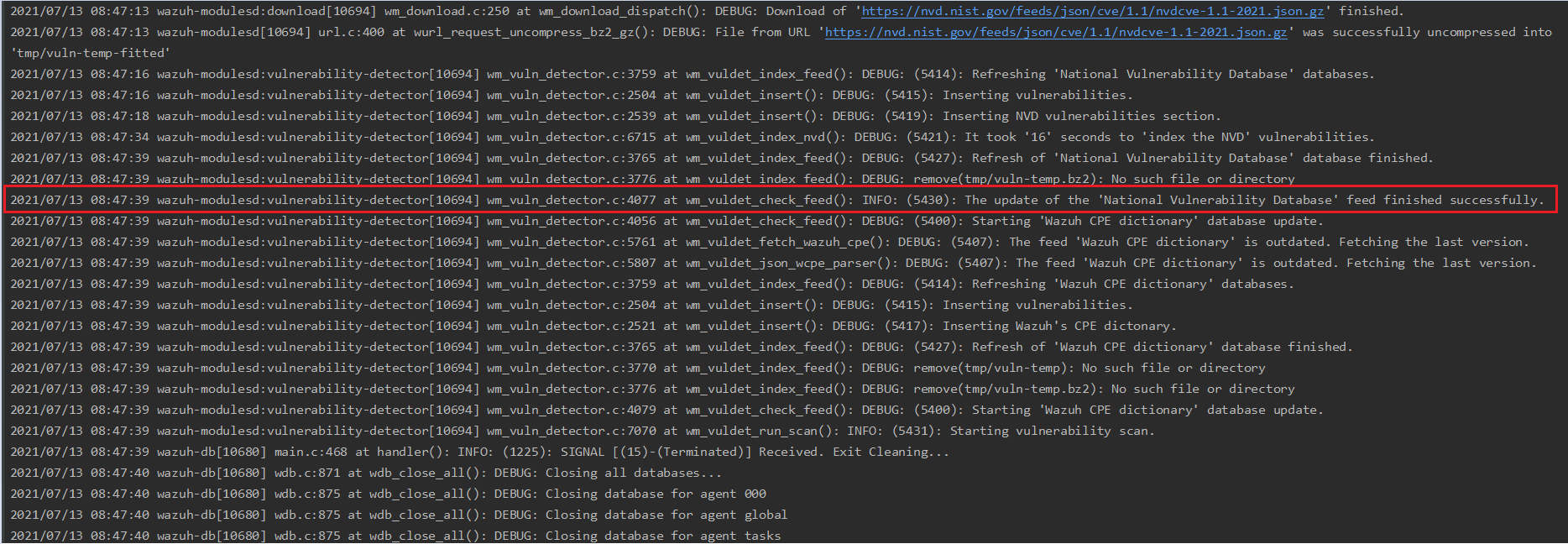 Database is locked using Vulnerability Detector · Issue #9309 · wazuh/wazuh · GitHub
